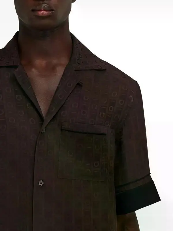 FERRAGAMO Monogram Short Sleeve Shirts