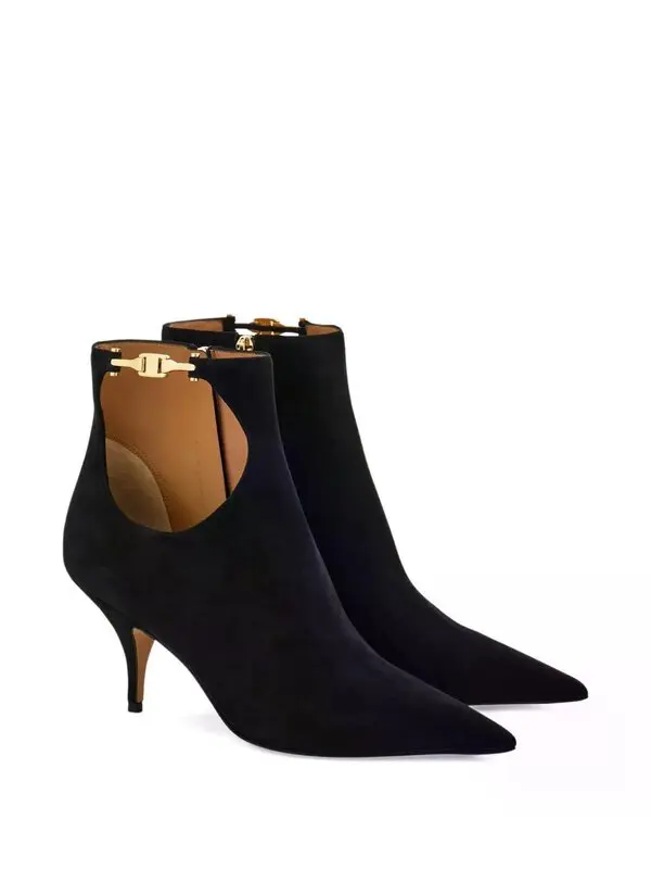 FERRAGAMO Cut-out Leather Ankle Boots