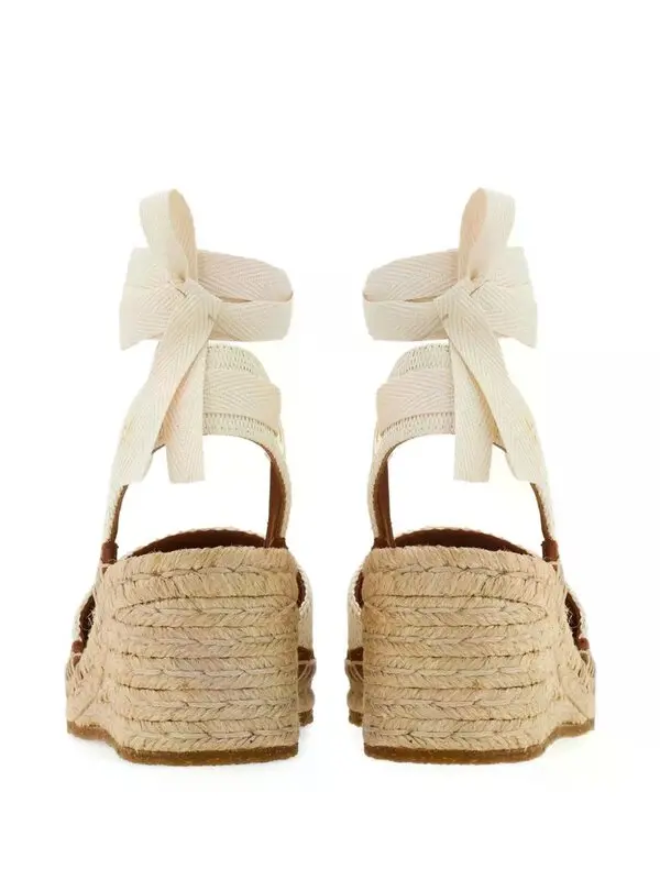 FERRAGAMO Logo Jacquard Wedge Espadrilles