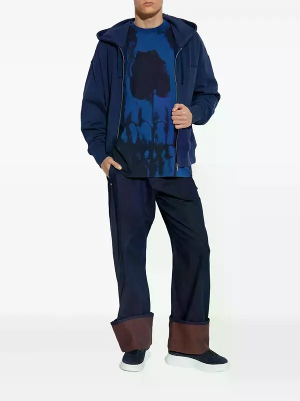 Alexander McQueen Zip-up Hooded Sweatshirt - Blue