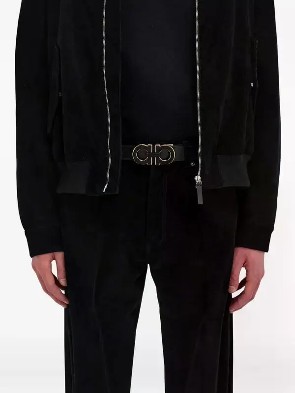 FERRAGAMO Gancini Leather Belt - Black