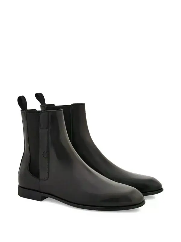 FERRAGAMO Round-toe Leather Chelsea Boots