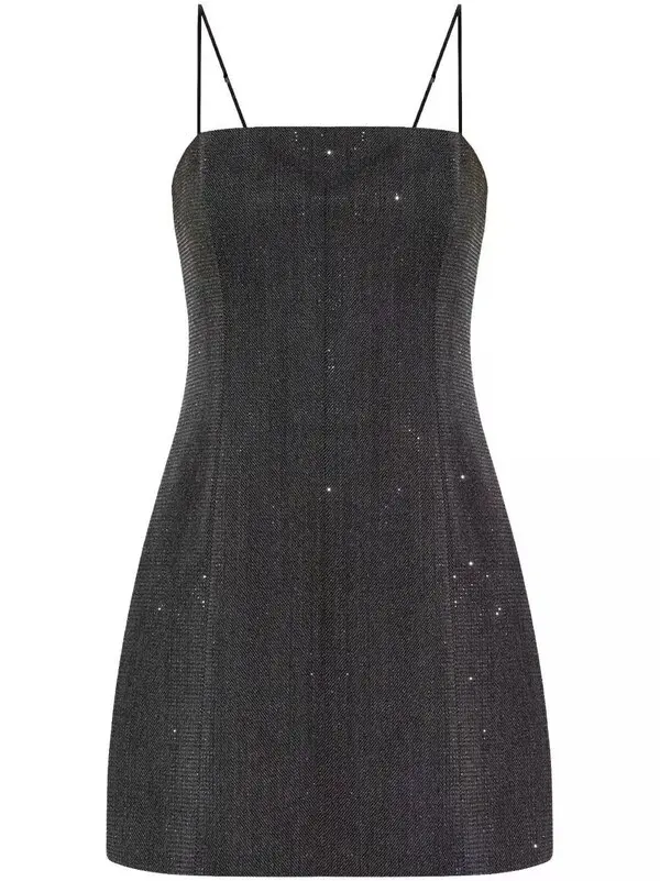 Alexander Wang Crystal-embellished Wool Mini Dress - Black