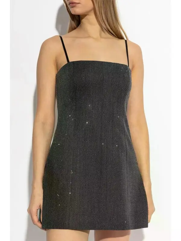 Alexander Wang Crystal-embellished Wool Mini Dress - Black