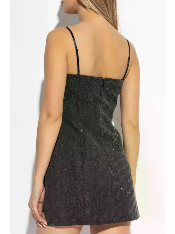 Alexander Wang Crystal-embellished Wool Mini Dress - Black