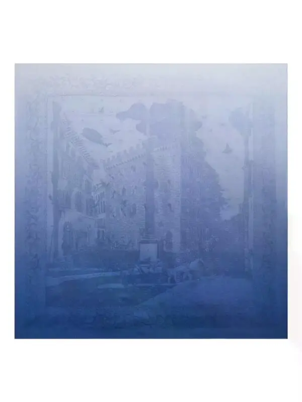 FERRAGAMO Palazzo-jacquard Silk Scarf - Blue