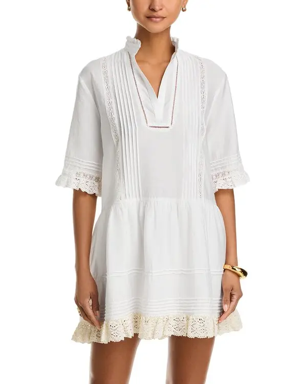 Aqua Cotton Mini Dress