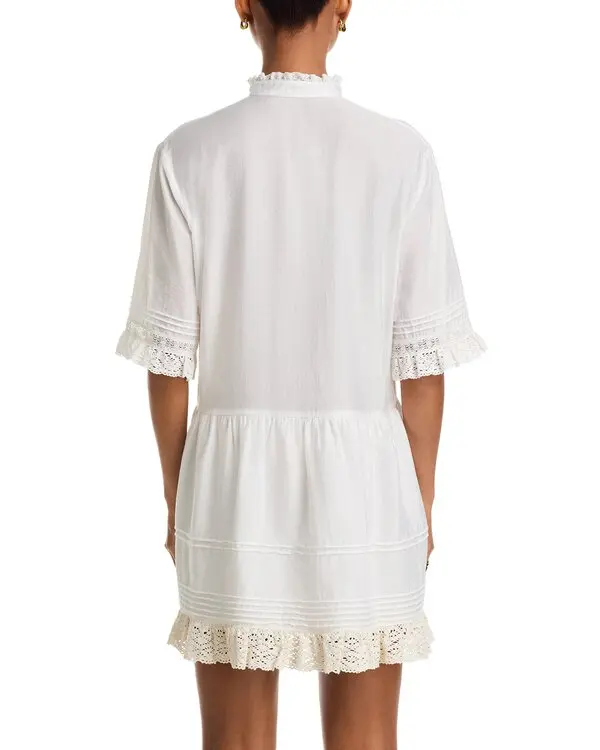Aqua Cotton Mini Dress
