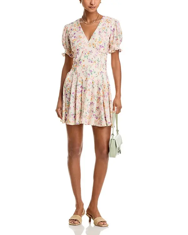 Aqua Floral Mini Dress