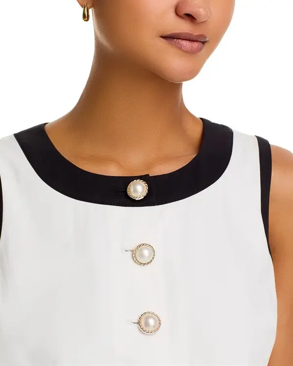 Aqua Contrast Trim Sleeveless Top