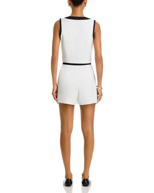 Aqua Contrast Trim Sleeveless Top
