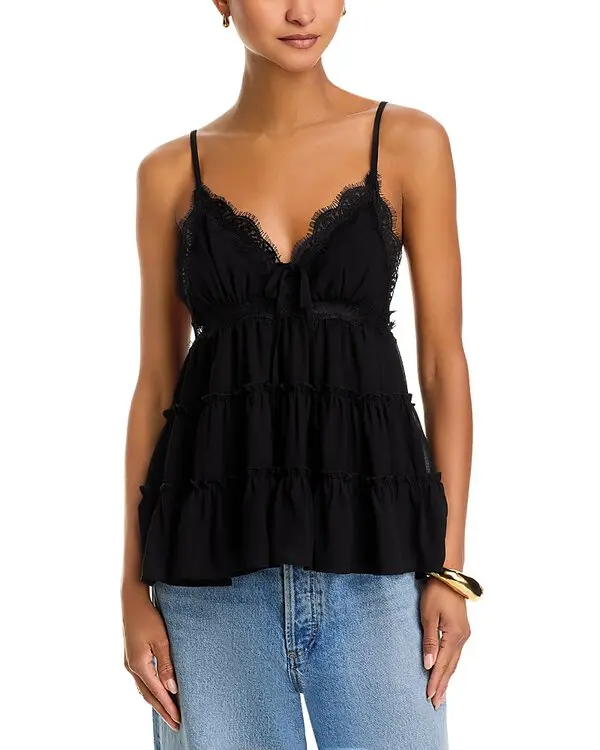 Aqua Lace Trimmed Camisole Top