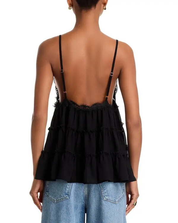 Aqua Lace Trimmed Camisole Top