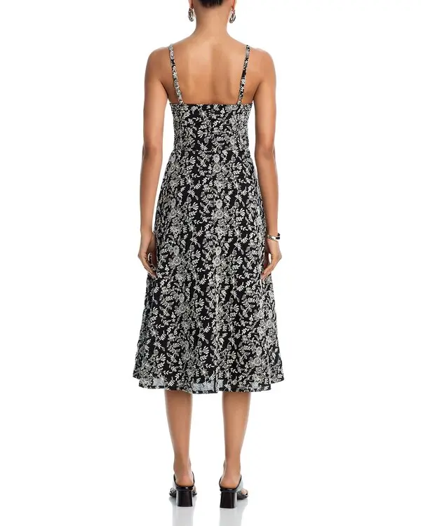 Aqua Embroidered Tank Midi Dress In Black/White - 79% Off | Editorialist