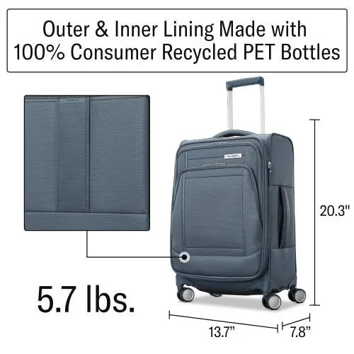 SAMSONITE Uplift Softside Expandable Spinner Carry-on Luggage 20-inch - Elemental Blue