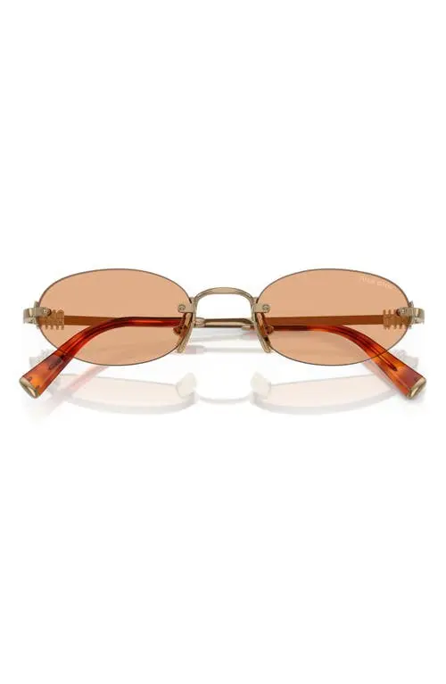 Miu Miu Oval Rimless Sunglasses - Brass/orange