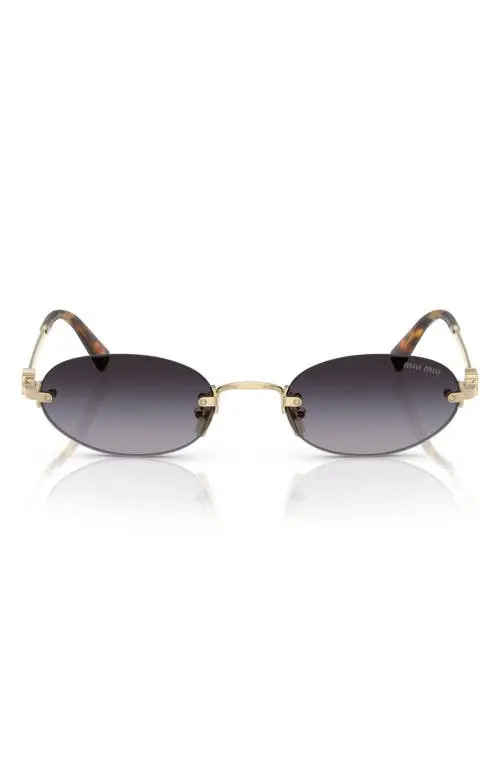 Miu Miu 51mm Rimless Oval Sunglasses - Pale Gold