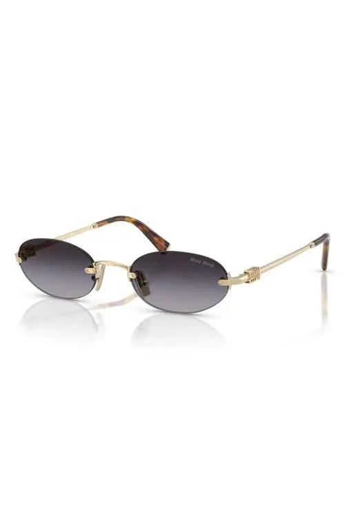 Miu Miu 51mm Rimless Oval Sunglasses - Pale Gold
