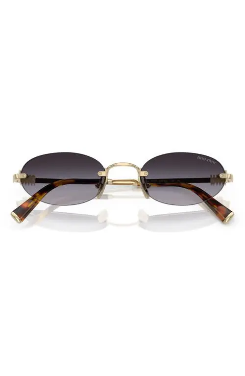 Miu Miu 51mm Rimless Oval Sunglasses - Pale Gold