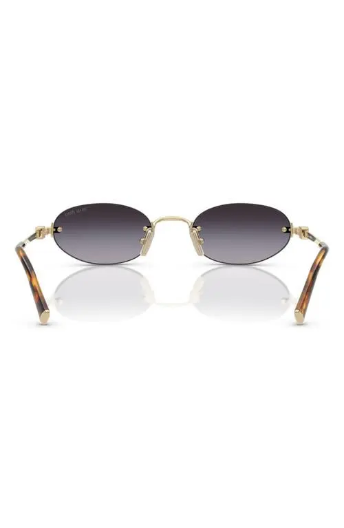 Miu Miu 51mm Rimless Oval Sunglasses - Pale Gold