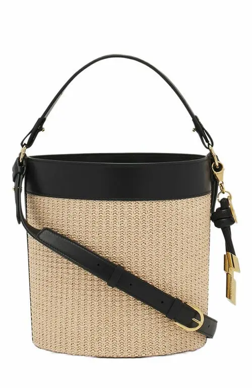 LANVIN Séquence Raffia Bucket Bag