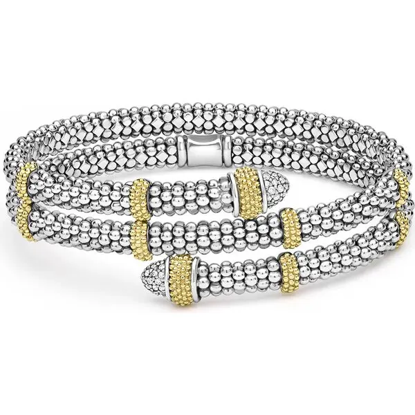 Lagos Caviar Diamond Versa Wrap Bracelet - Two Tone