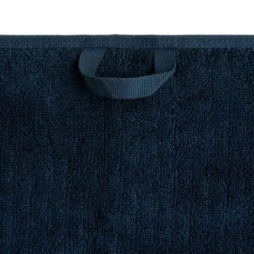 OLIVE & LINEN Ribbed Loom Turkish Cotton Terry Hand Towel Bundle - Navy