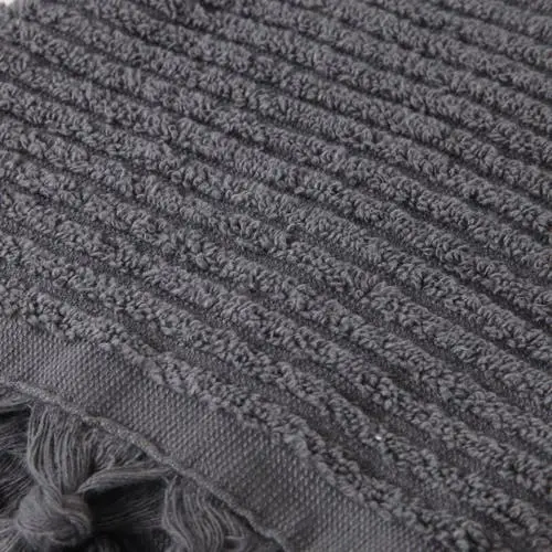 OLIVE & LINEN Ribbed Loom Turkish Cotton Terry Hand Towel Bundle - Sand