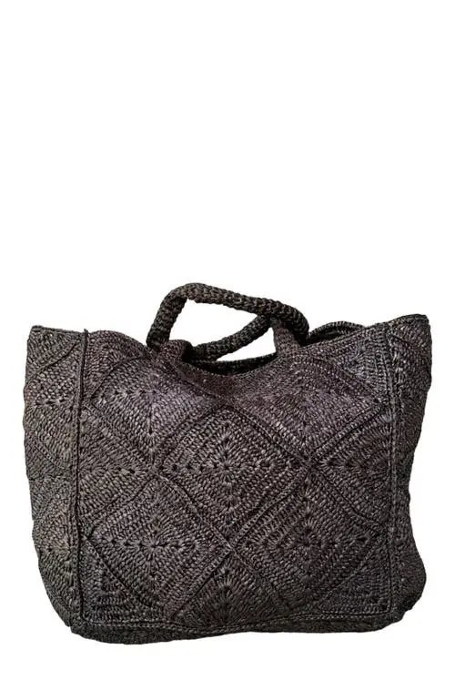 ZANATANY CONCEPTS Nico Raffia Tote Bag - Black