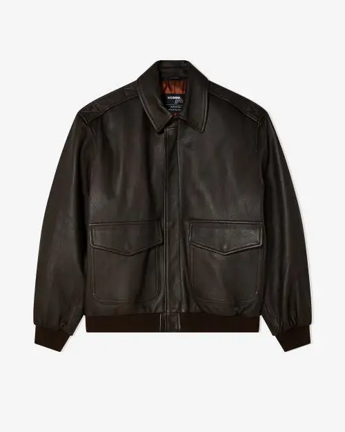 HOMMEGIRLS Leather Bomber Jacket