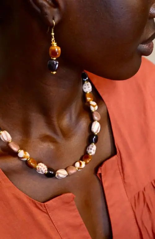 KAZURI Earth Collection Safari Dangle Earrings - Multi