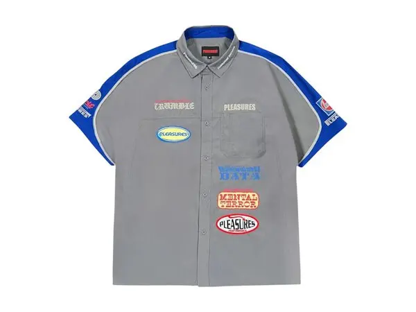 PLEASURES Terror Button Up Shirt - Grey