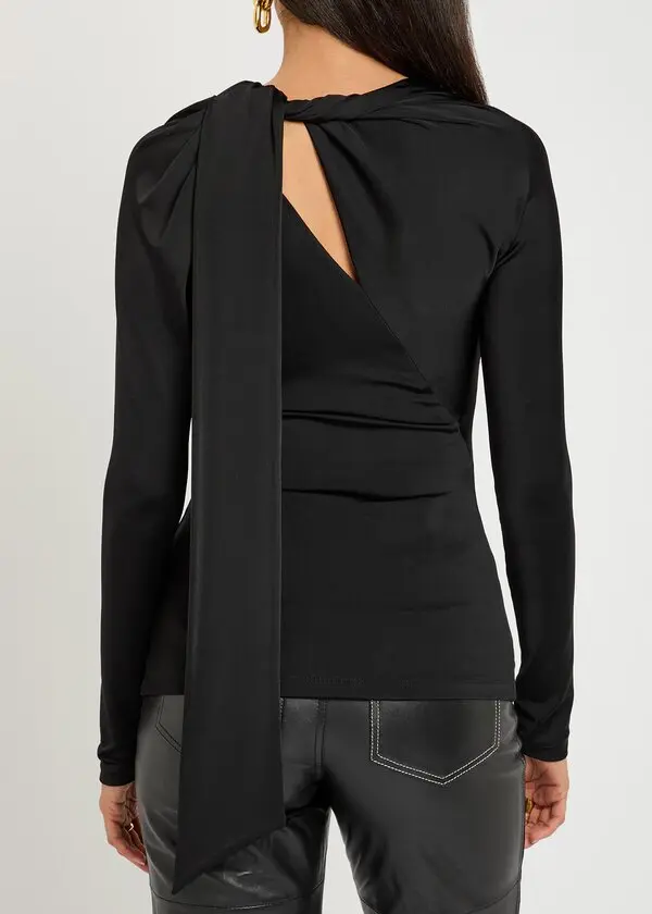 Victoria Beckham Gathered Stretch-jersey Top