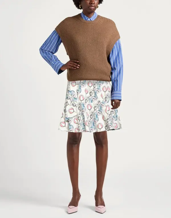Maison Kitsuné Mini Cotton Wrap Skirt - White