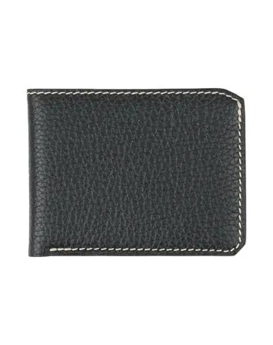 MOREAU PARIS Wallet Charcoal Leather - Black