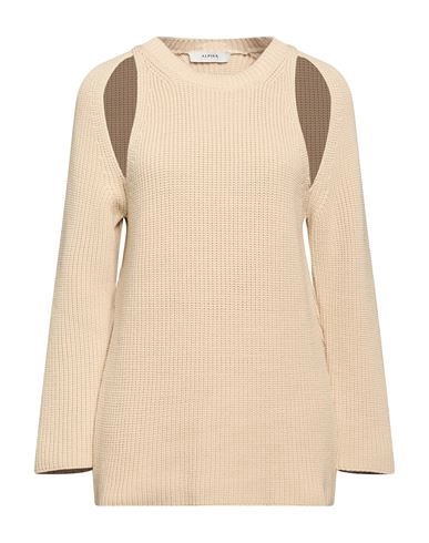 Alpha Studio Ribbed-knit Crewneck Sweater - Beige