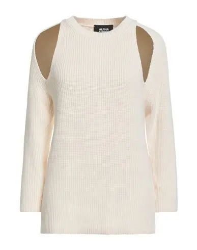 Alpha Studio Ribbed-knit Crewneck Sweater - Ivory