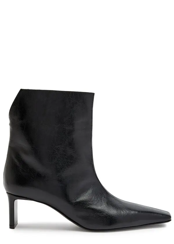 Khaite Ona 55 Leather Ankle Boots - Black