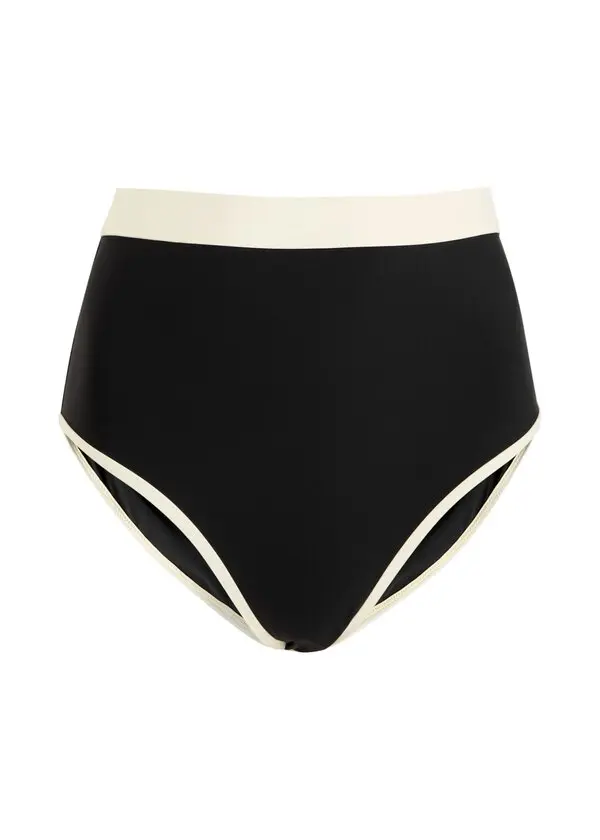 Bondi Born Jayde High-waist Bikini Bottom - Black And White
