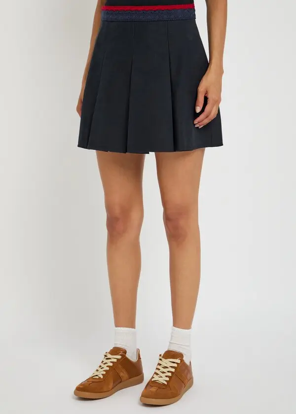 Moncler Pleated Mini Skirt - Navy