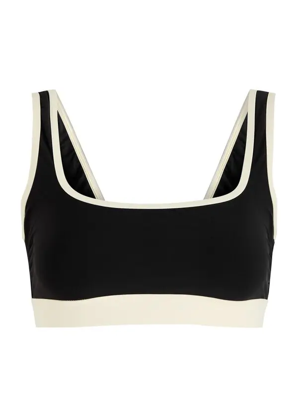 Bondi Born Palma Scoop-neck Bikini Top - Black And White