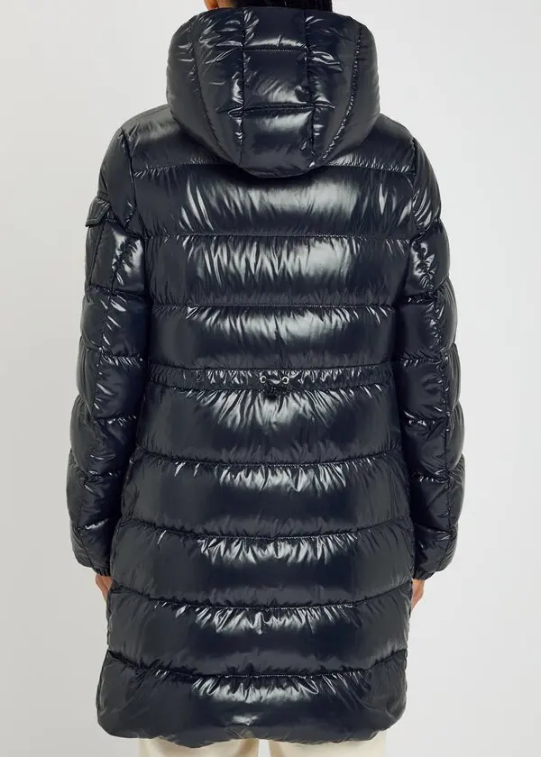 Moncler Glossed Shell Parka Coat - Navy