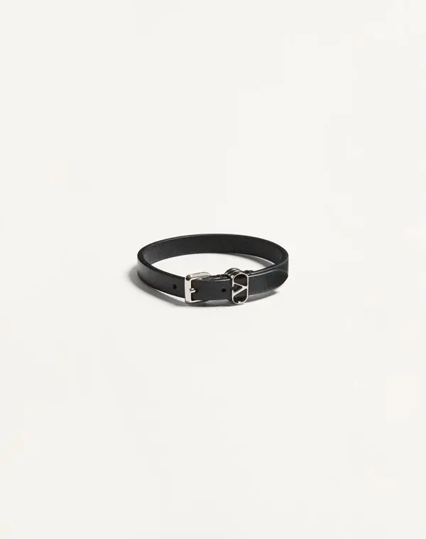 Valentino Garavani Ovalette Calfskin Bracelet - Black