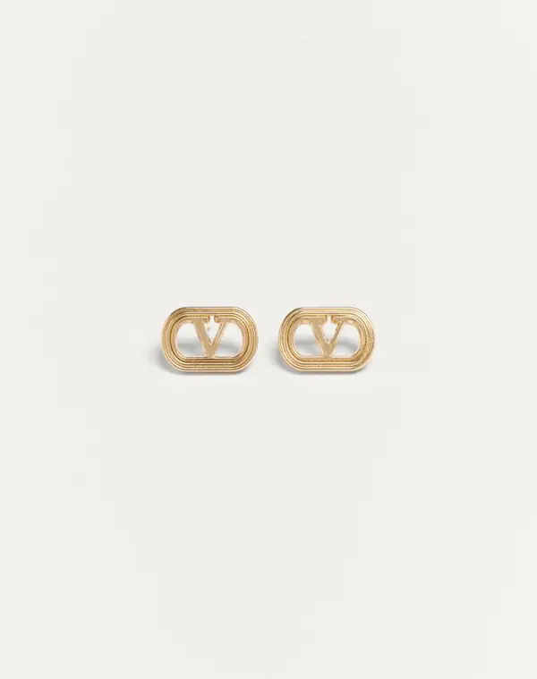 Valentino Garavani Vlogo Ovalette Earrings - Gold