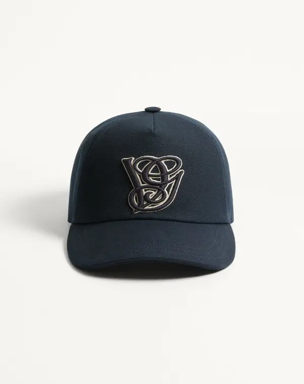 Valentino Garavani Cotton Baseball Cap With Embroidery - Blue