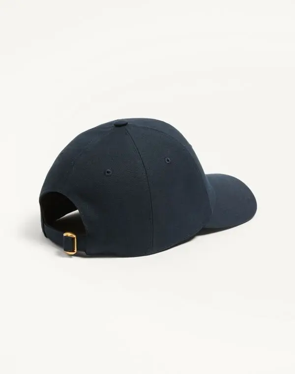 Valentino Garavani Cotton Baseball Cap With Embroidery - Blue