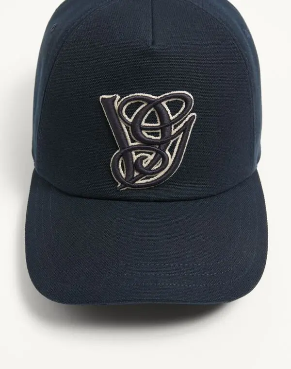 Valentino Garavani Cotton Baseball Cap With Embroidery - Blue