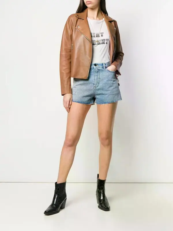 Saint Laurent Denim Shorts With Pin Spot Motif