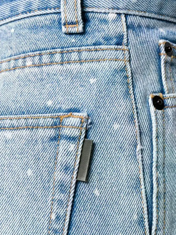 Saint Laurent Denim Shorts With Pin Spot Motif