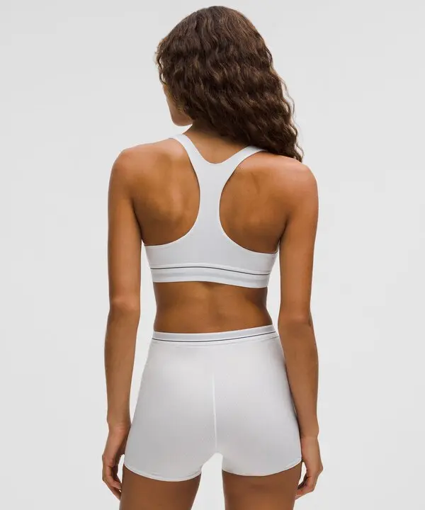 Lululemon Stretch Cotton Ribbed Logo Racerback Bralette - White